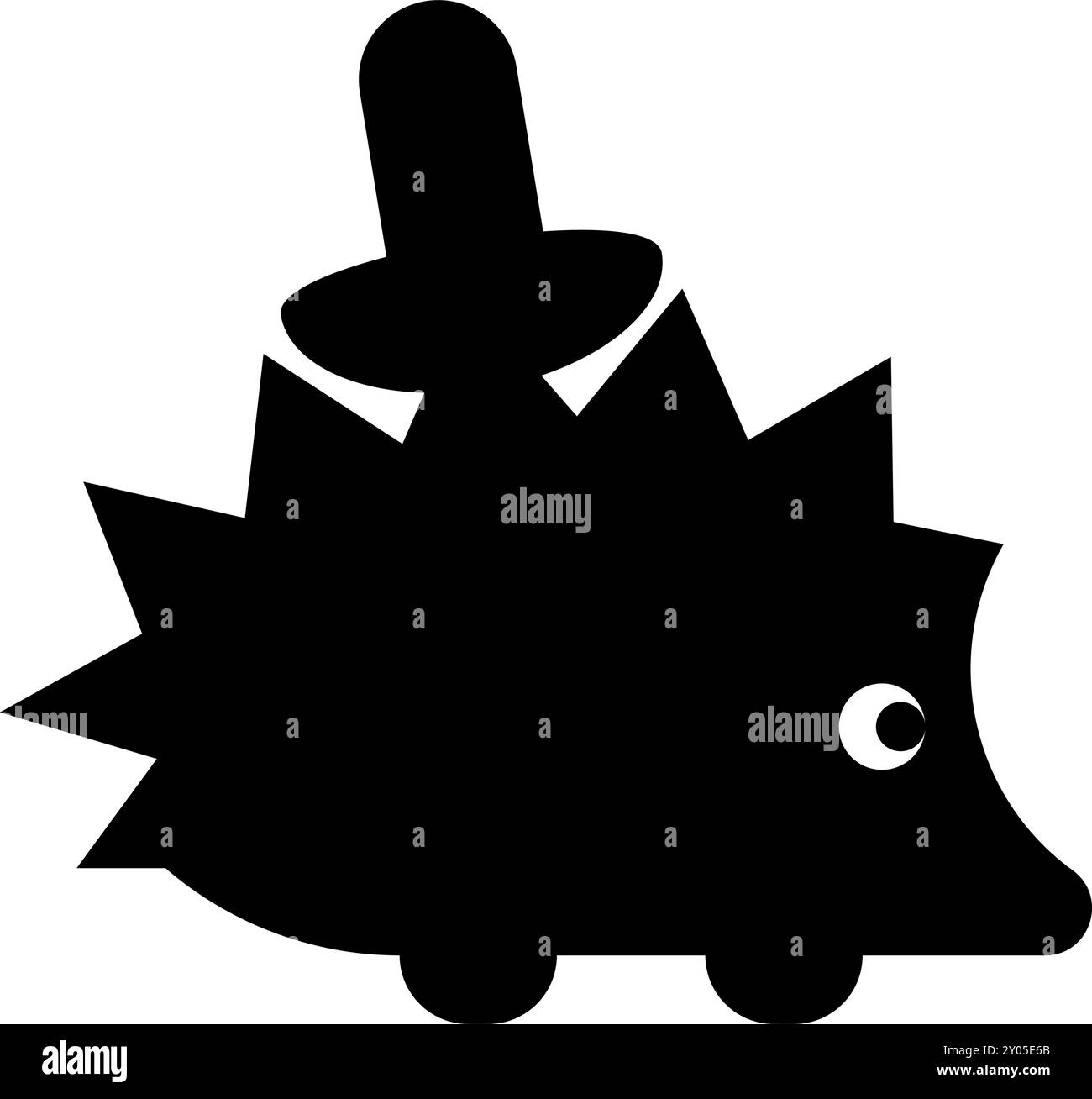 Cute hedgehog with mushroom icon black color vector illustration image ...