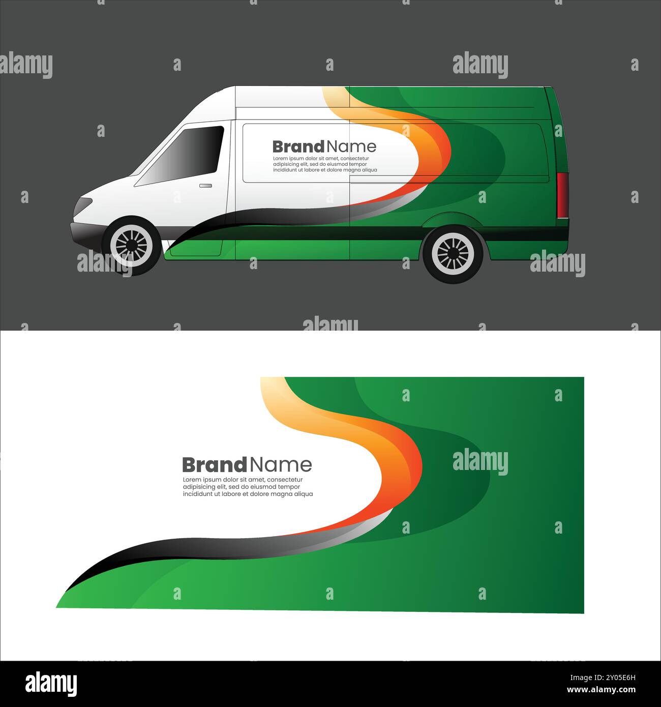 cargo van body wrap sticker design vector Stock Vector Image & Art - Alamy