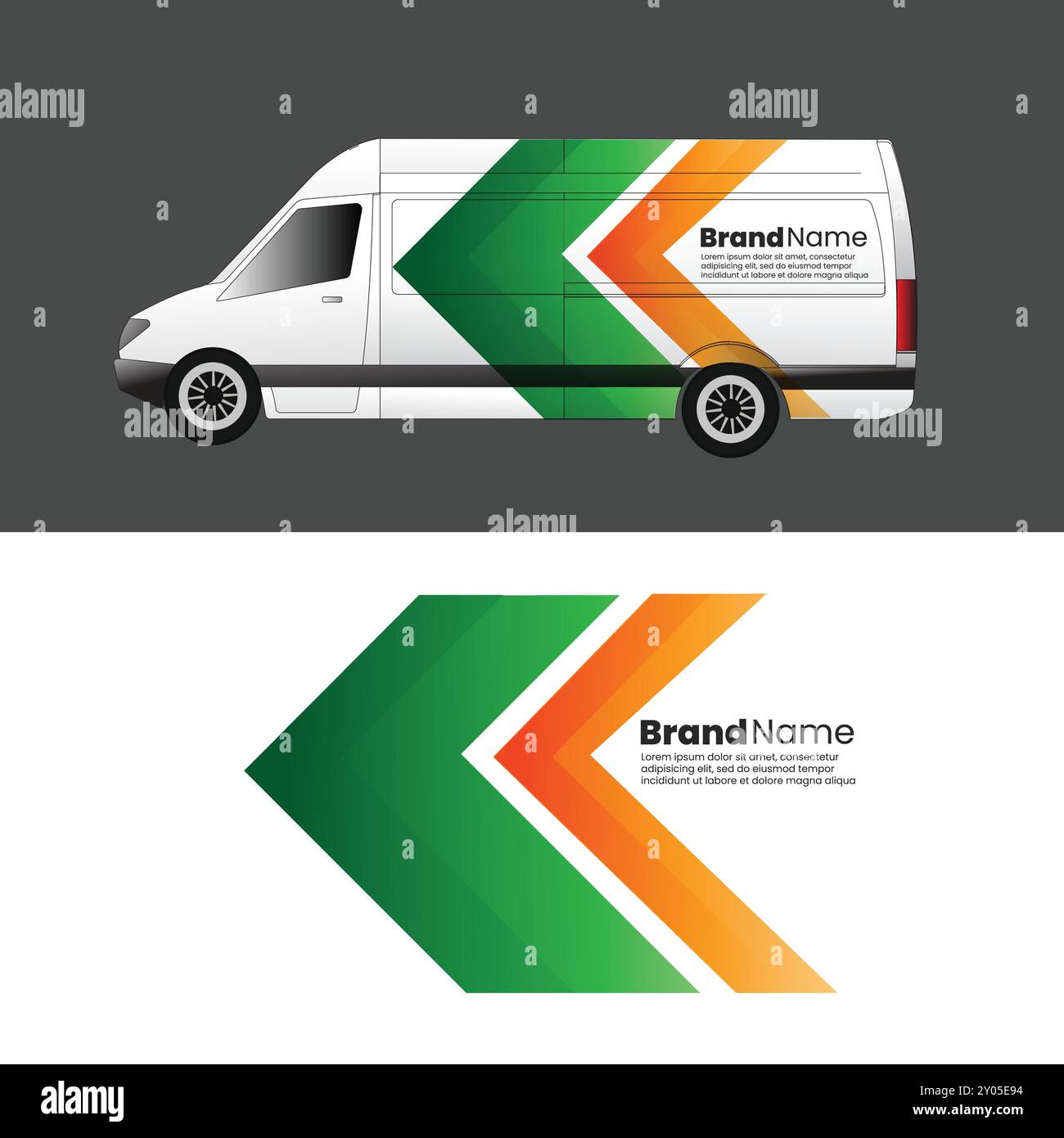 cargo van body wrap sticker design vector Stock Vector Image & Art - Alamy