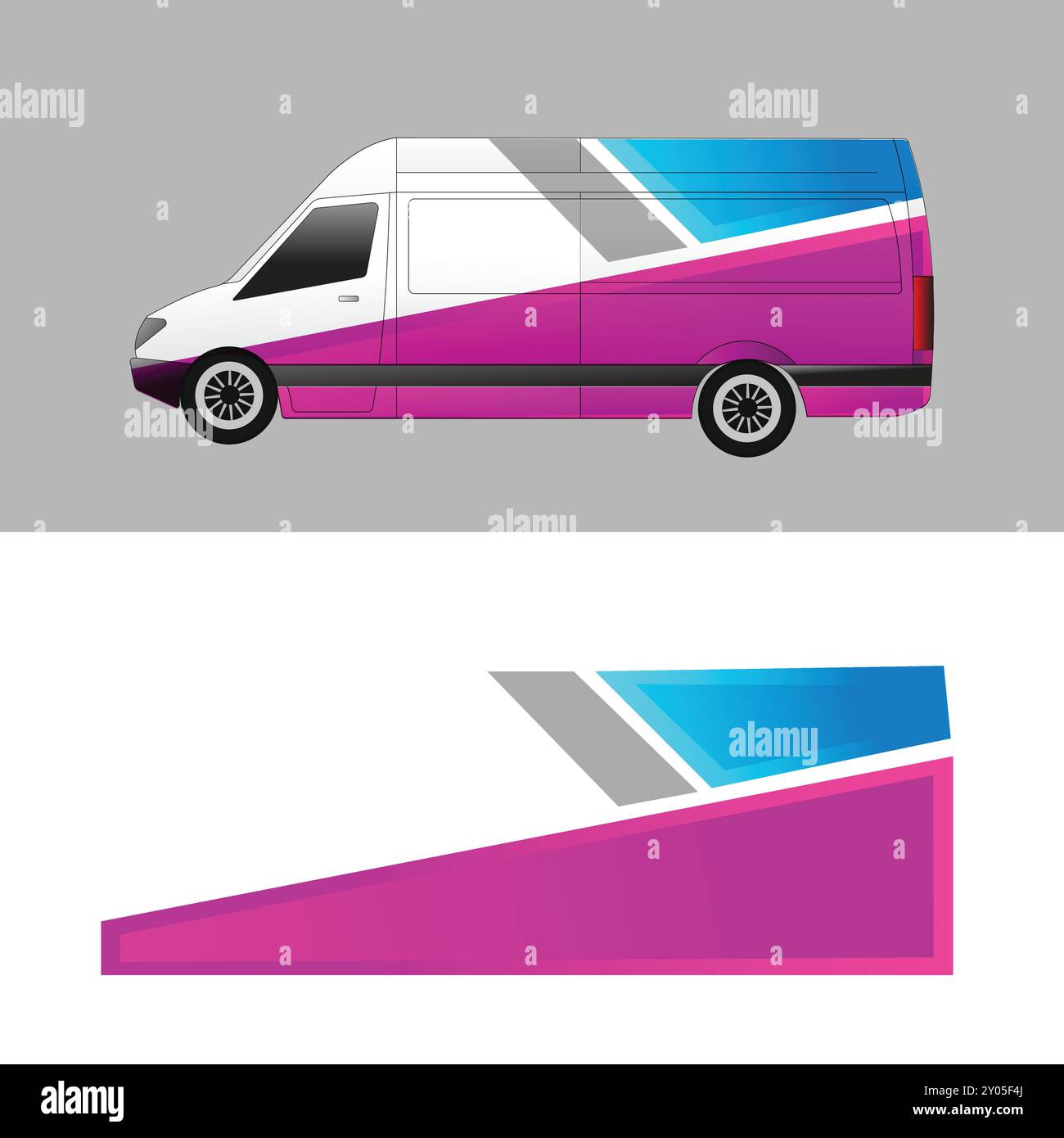 cargo van body wrap sticker design vector Stock Vector Image & Art - Alamy