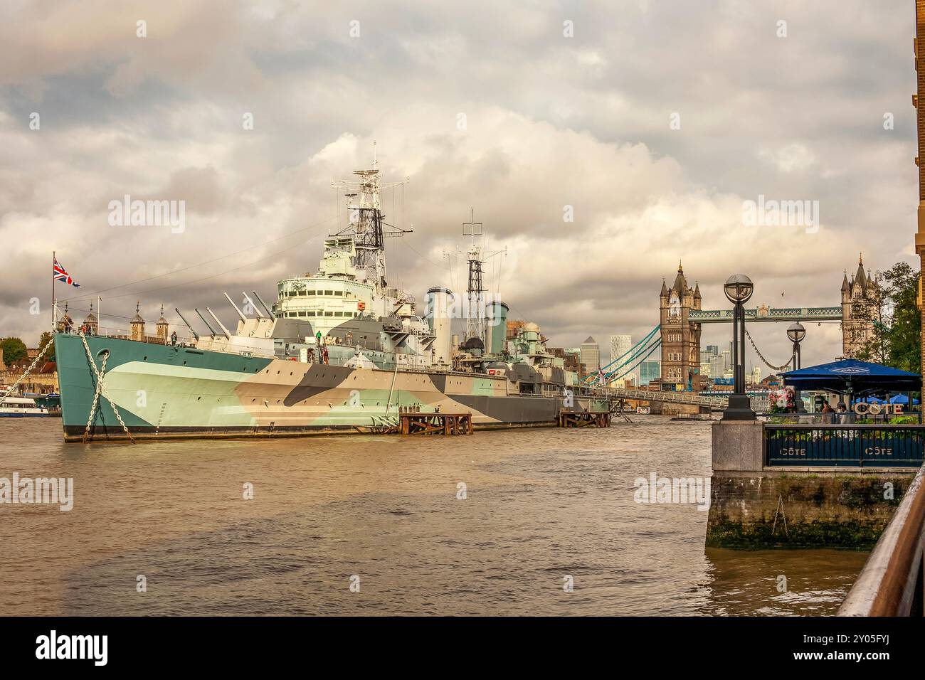 HMS Belfast Town Class Light Cruiser Stock Photo - Alamy