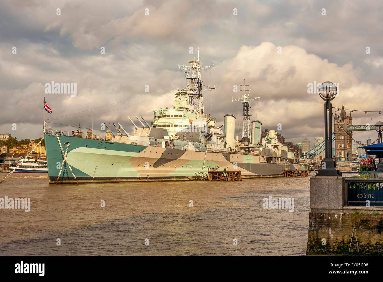 HMS Belfast Town Class Light Cruiser Stock Photo - Alamy