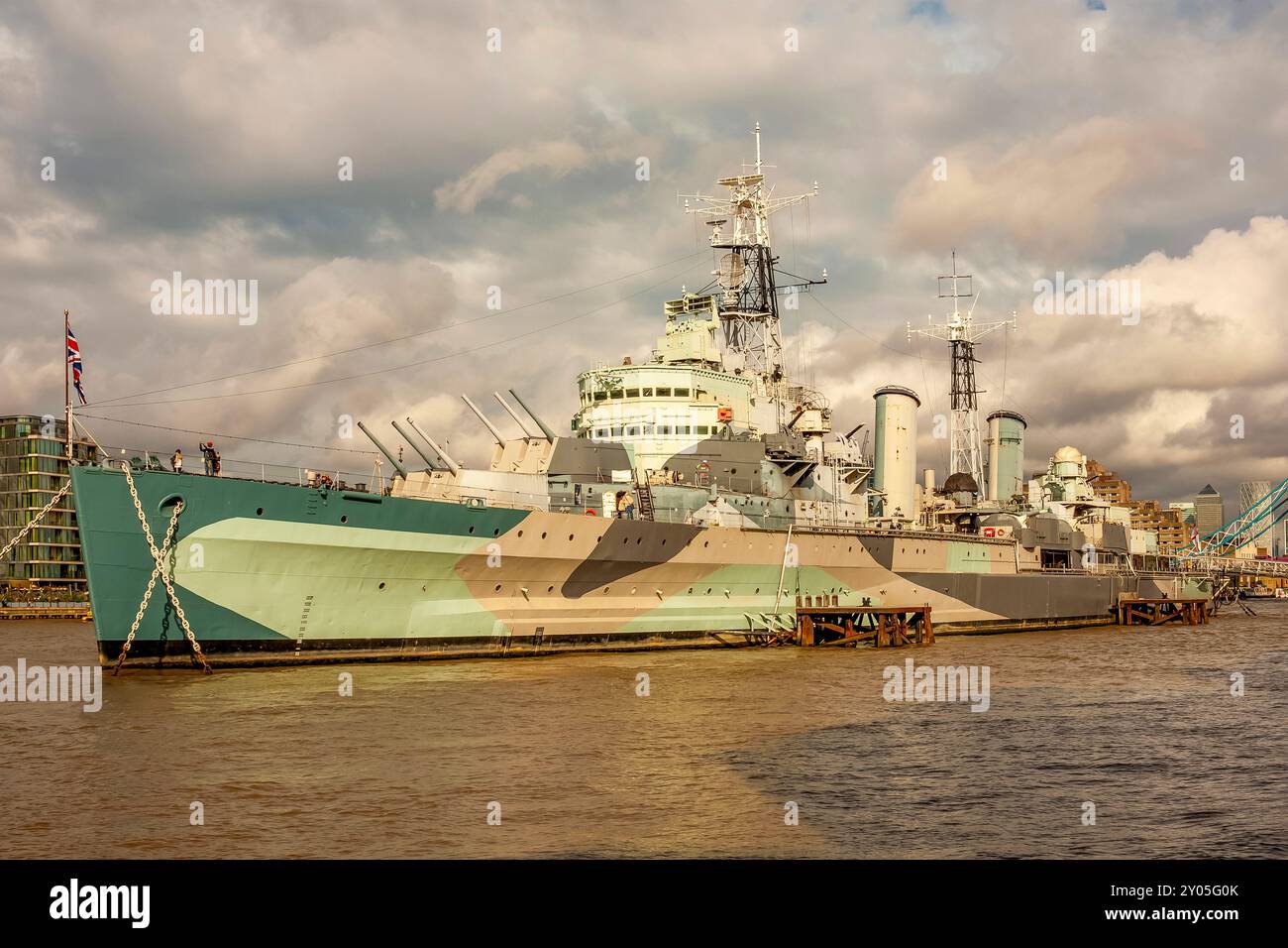HMS Belfast Town Class Light Cruiser Stock Photo - Alamy