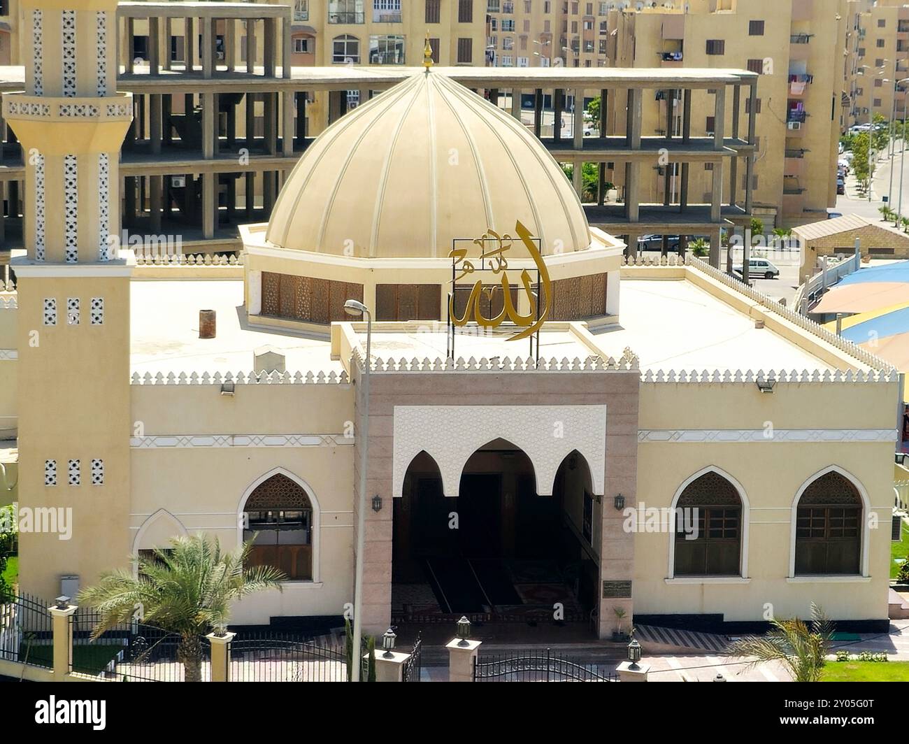 Cairo, Egypt, July 21 2024: The Exterior of a grand large mosque in ...