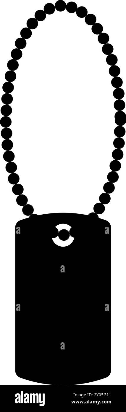 Dog tag military soldier animal tokens for collar with chain icon black ...