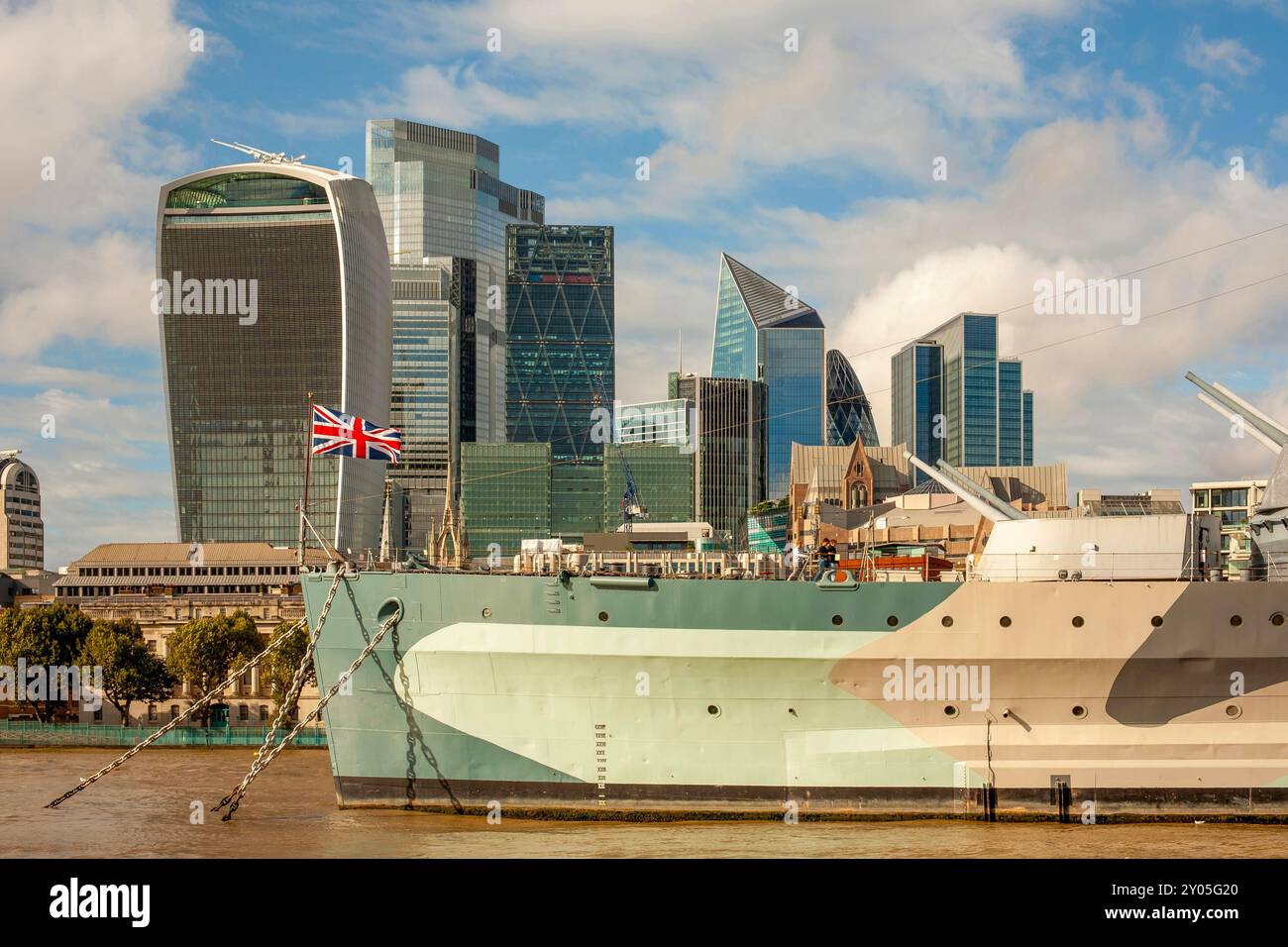 HMS Belfast Town Class Light Cruiser Stock Photo - Alamy