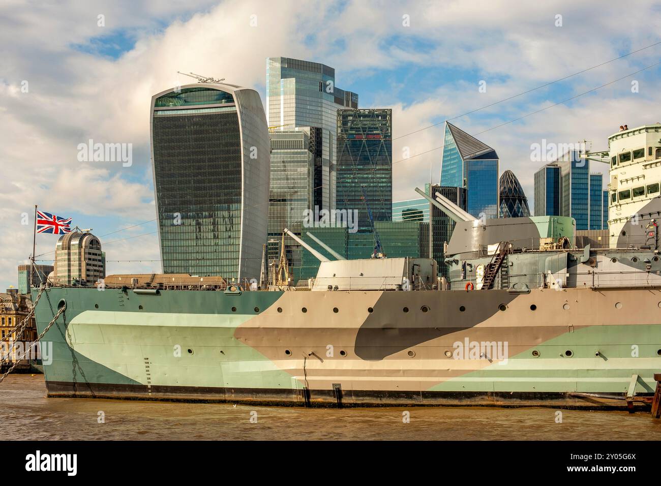 HMS Belfast Town Class Light Cruiser Stock Photo - Alamy