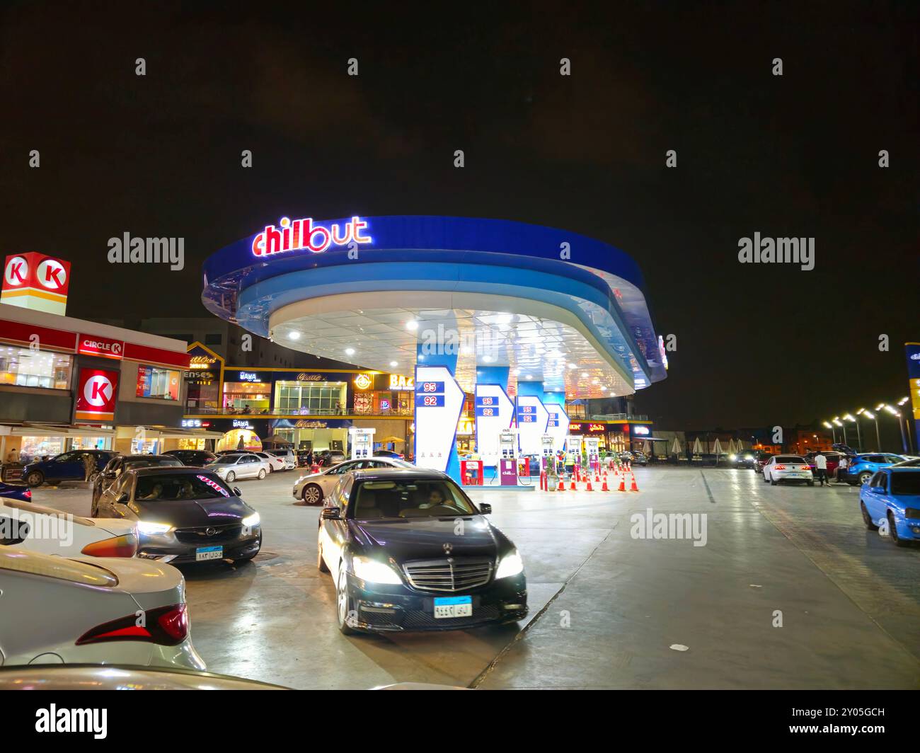 Cairo, Egypt, July 27 2024: Chillout gas and oil station, a petrol gas ...