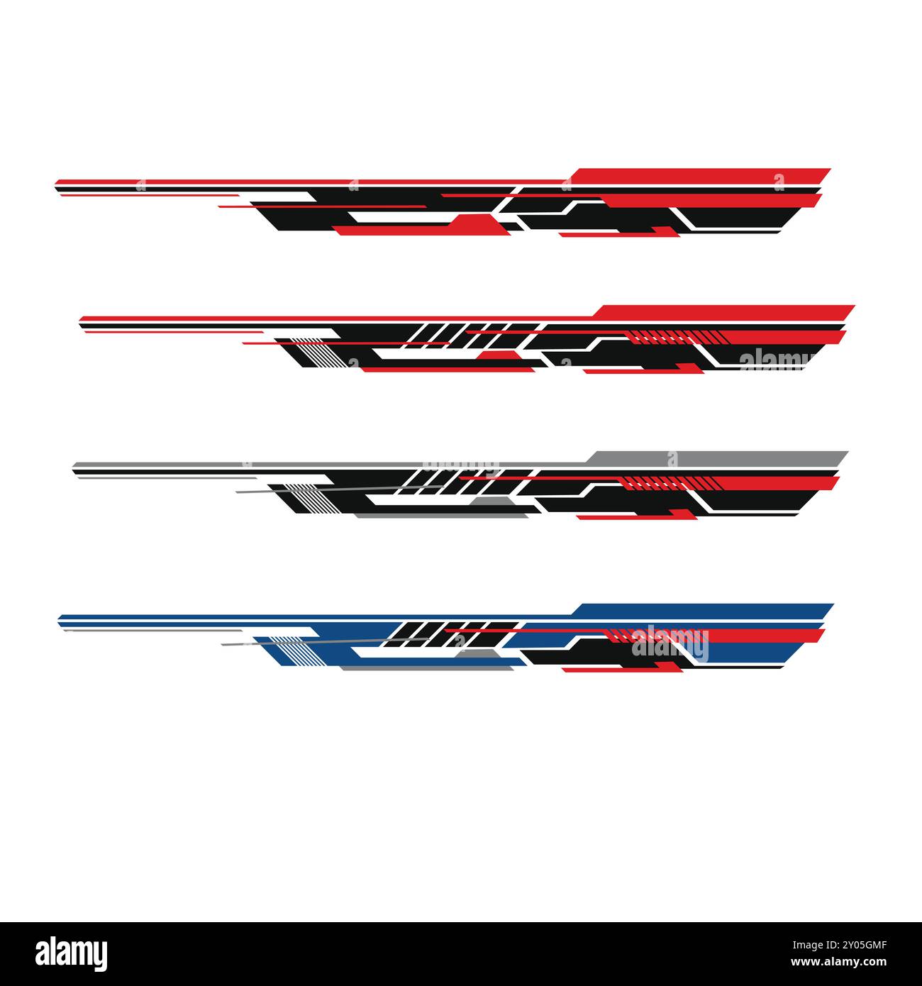 vector design set collection of strip line stickers background car body ...