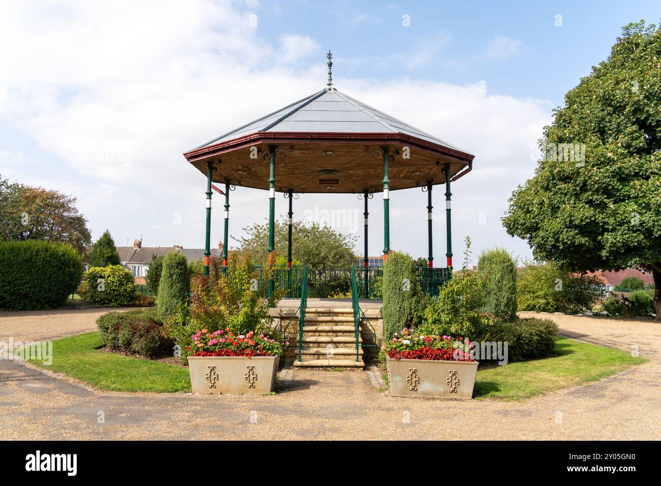 Horden, County Durham, UK. The bandstand - a landmark in Horden Welfare ...