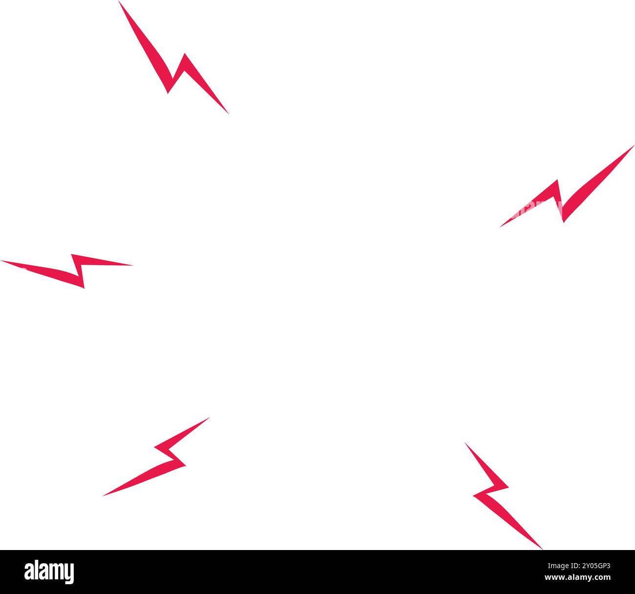 Pain signal. Red flash circle. Electric threat or stress isolated on ...