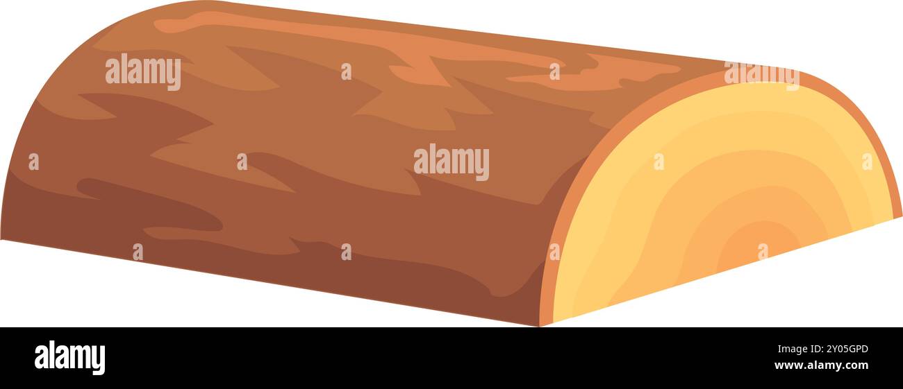 Cartoon timber icon. Wooden lumber. Tree trunk cut isolated on white ...