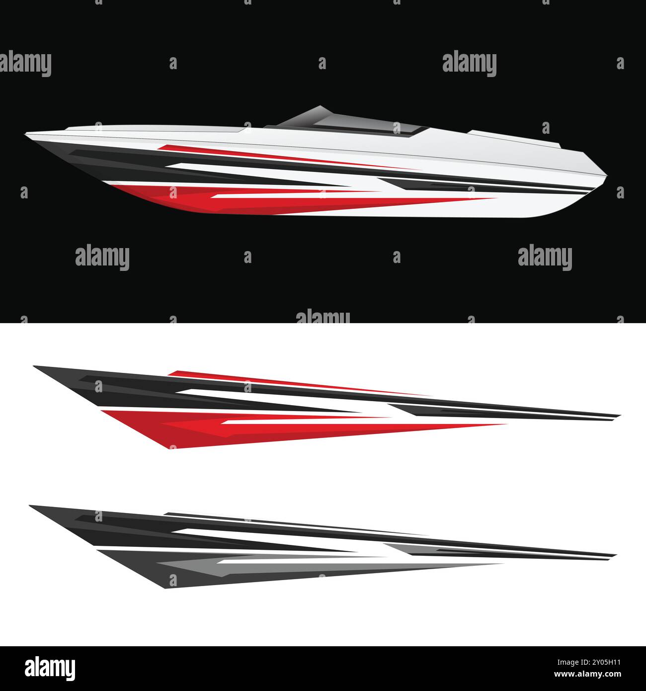 yacht ship wrapping sticker design vector. jet boat vinyl sticker Stock ...