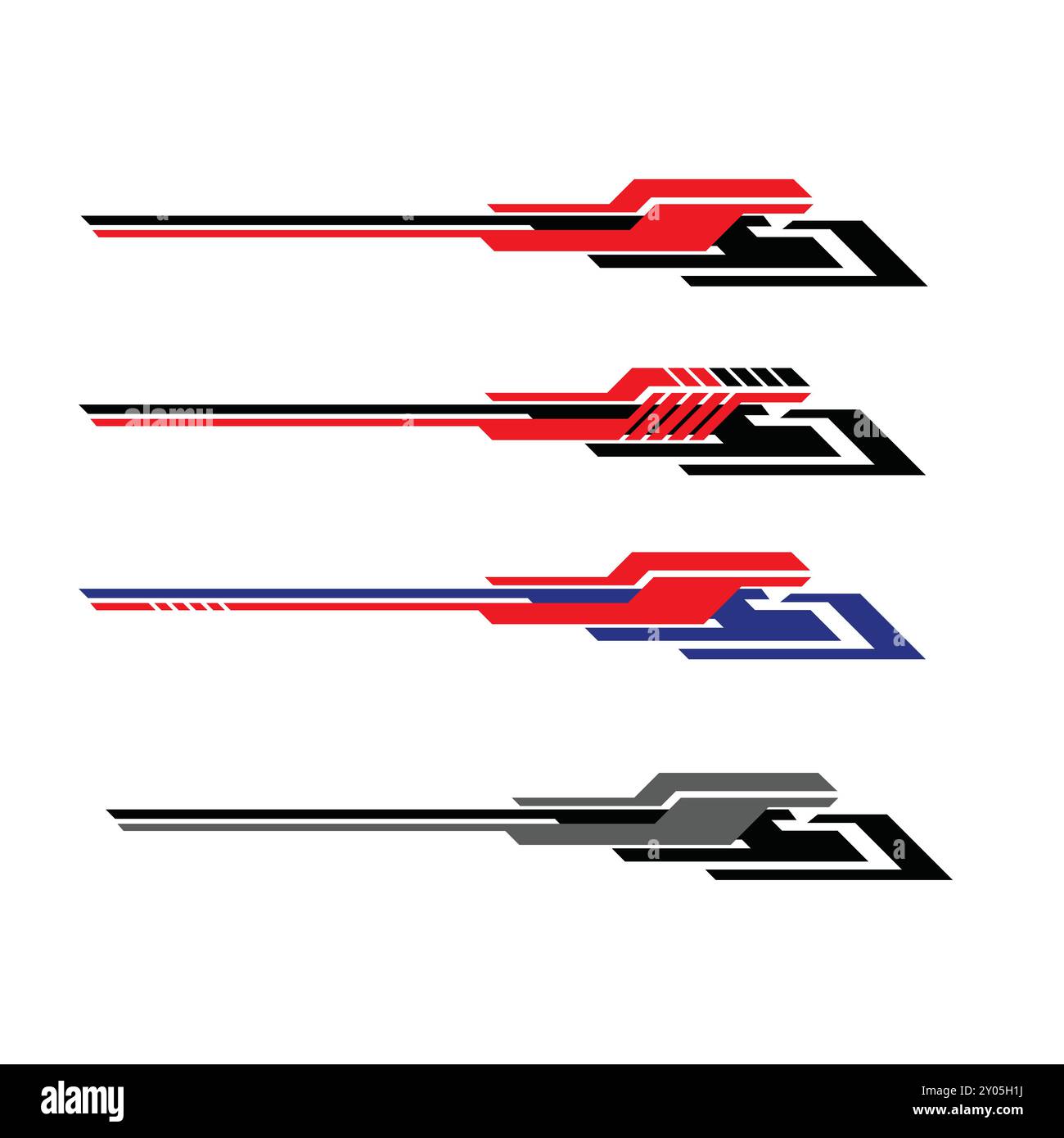 vector design set collection of strip line stickers background car body ...