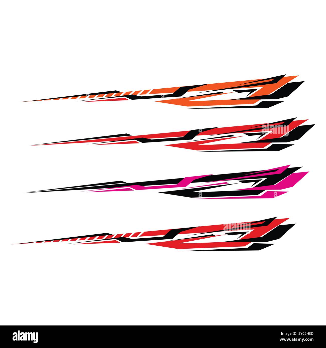 vector design set collection of strip line stickers background car body ...