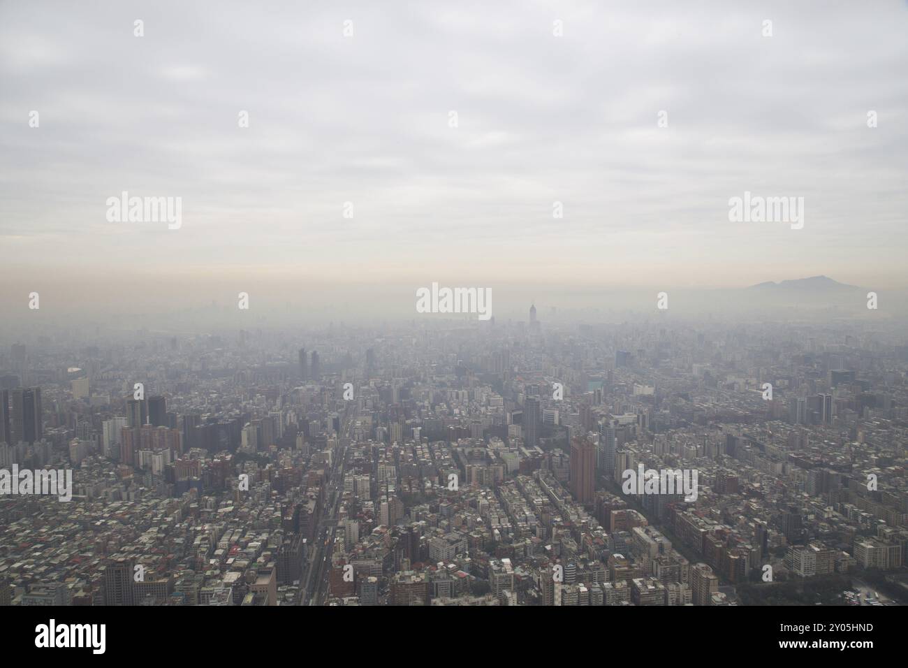 Smog over Taipei as seen from Taipei 101 tower in Taiwan Stock Photo ...