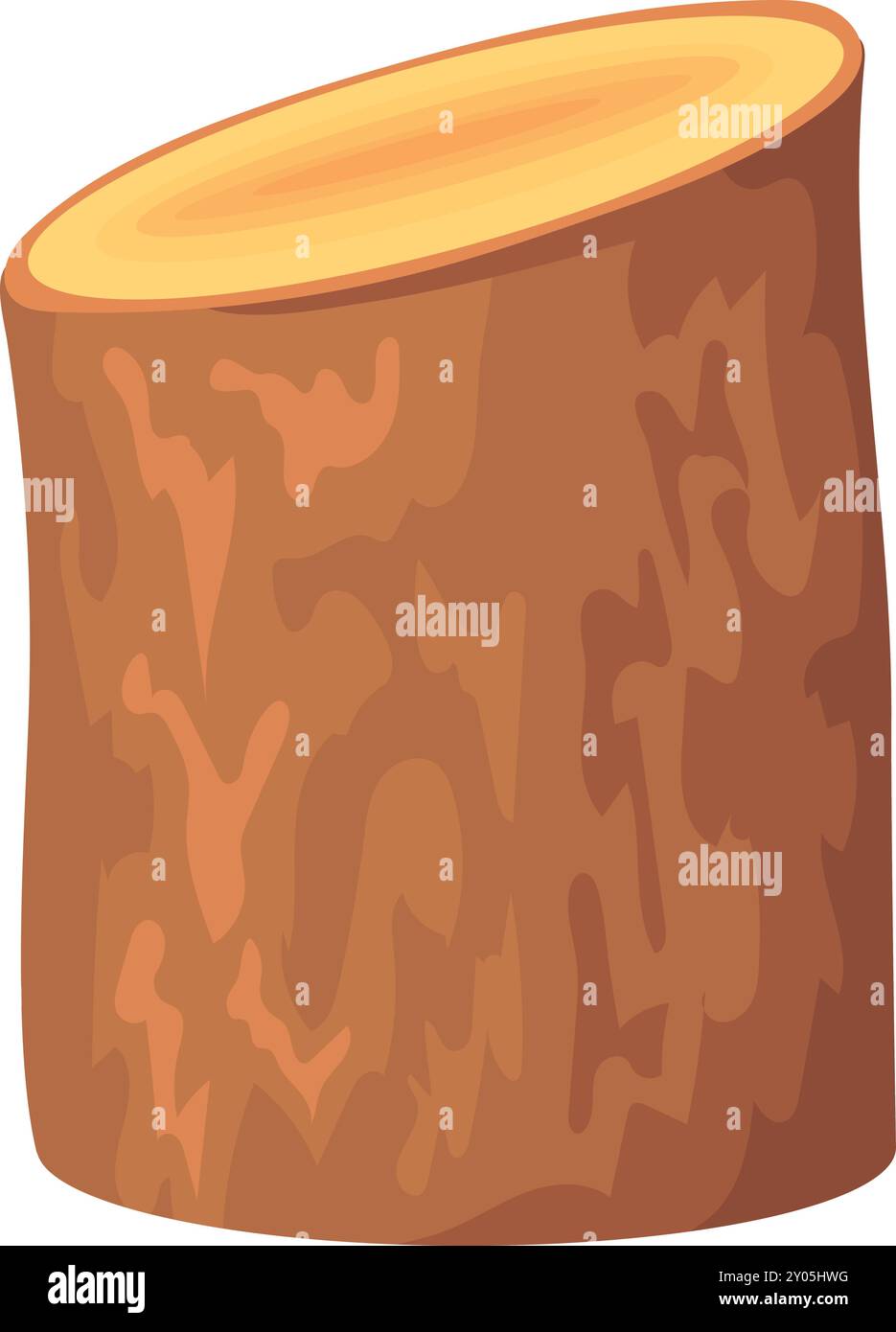 Wooden trunk cartoon icon. Tree timber cut isolated on white background ...