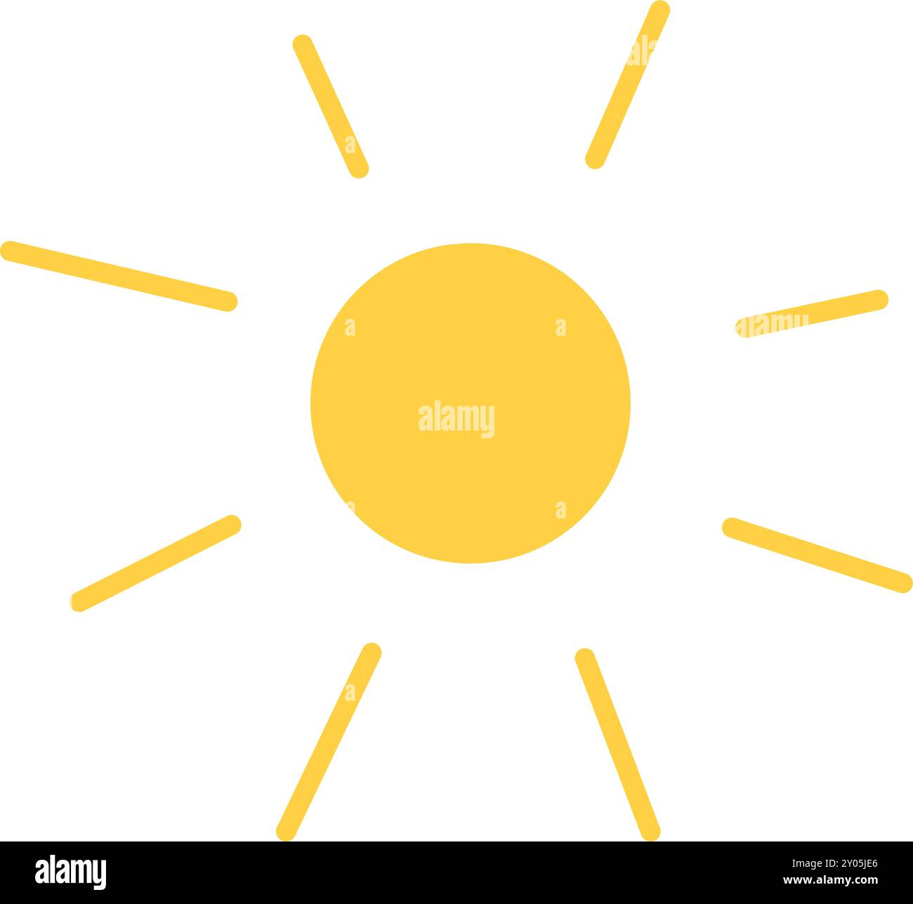 Hot weather icon. Shining sun color symbol isolated on white background ...