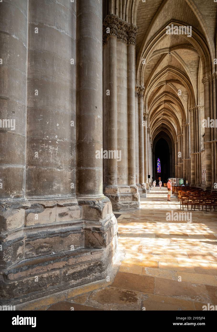interior of famous gothic cathedral of reims in france Stock Photo - Alamy