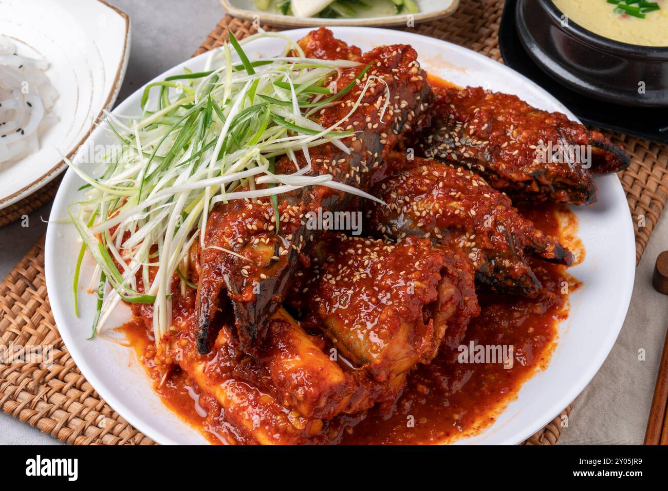 Korean food, Korean don, raw meat, kimchi, steamed, agu, pollack, dried ...