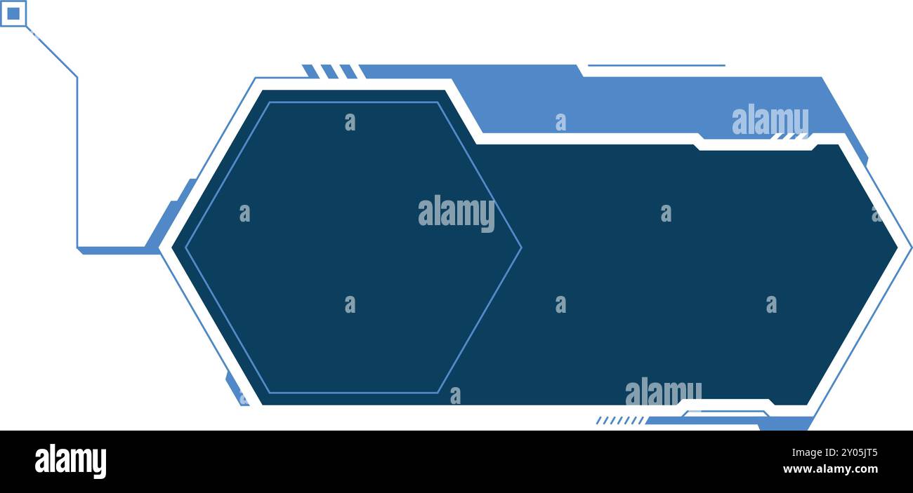 Blue callout frame template. Hud text box isolated on white background ...