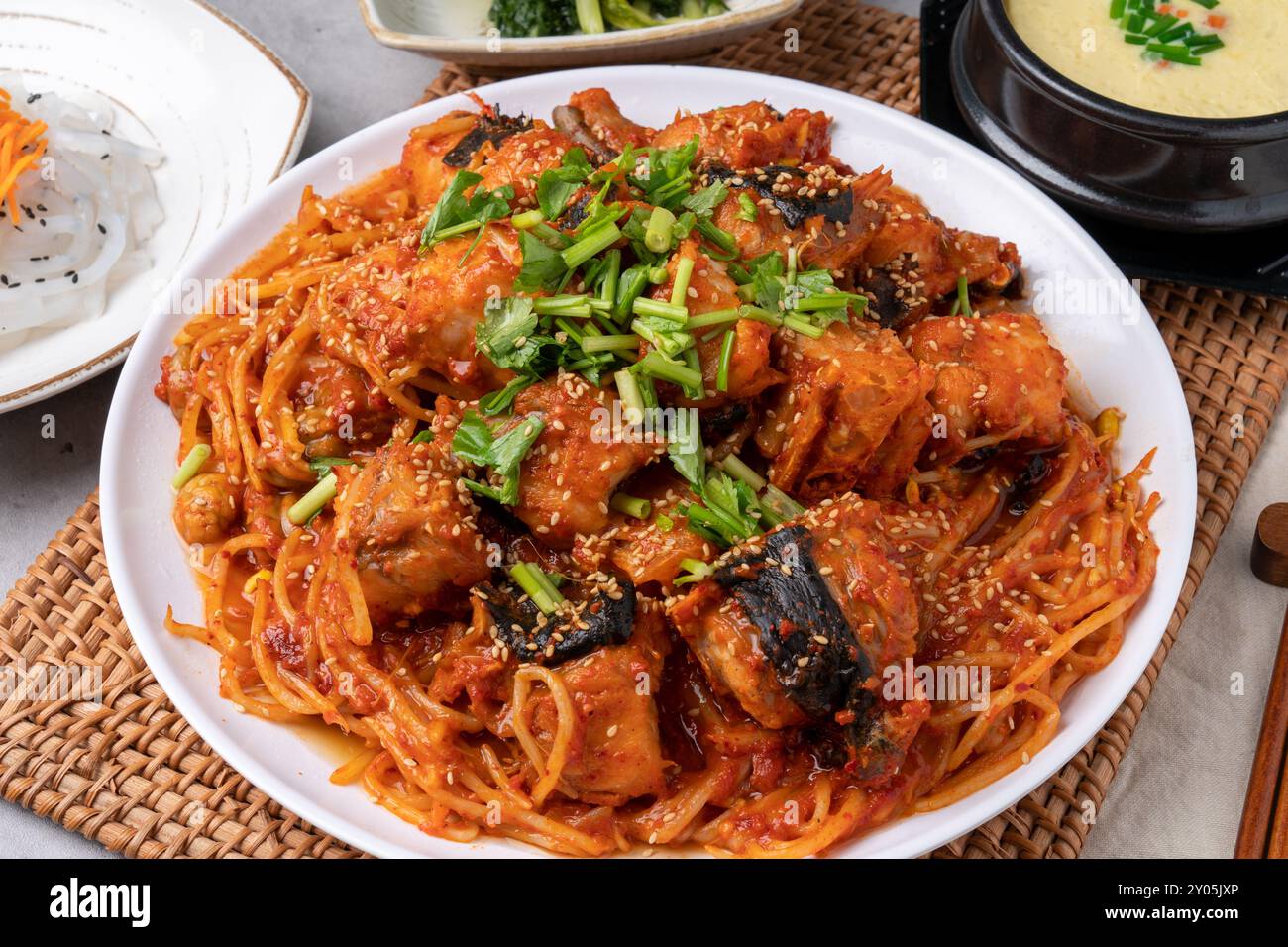 Korean food, Korean don, raw meat, kimchi, steamed, agu, pollack, dried ...