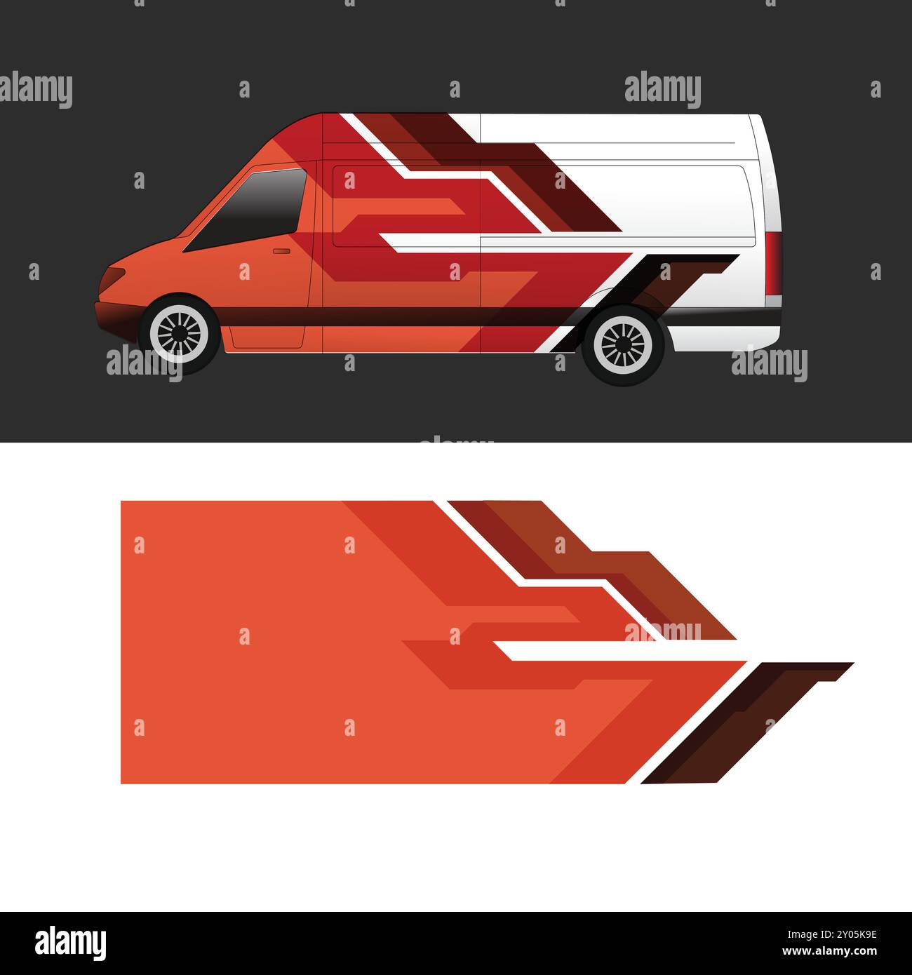 cargo van body wrap sticker design vector Stock Vector Image & Art - Alamy