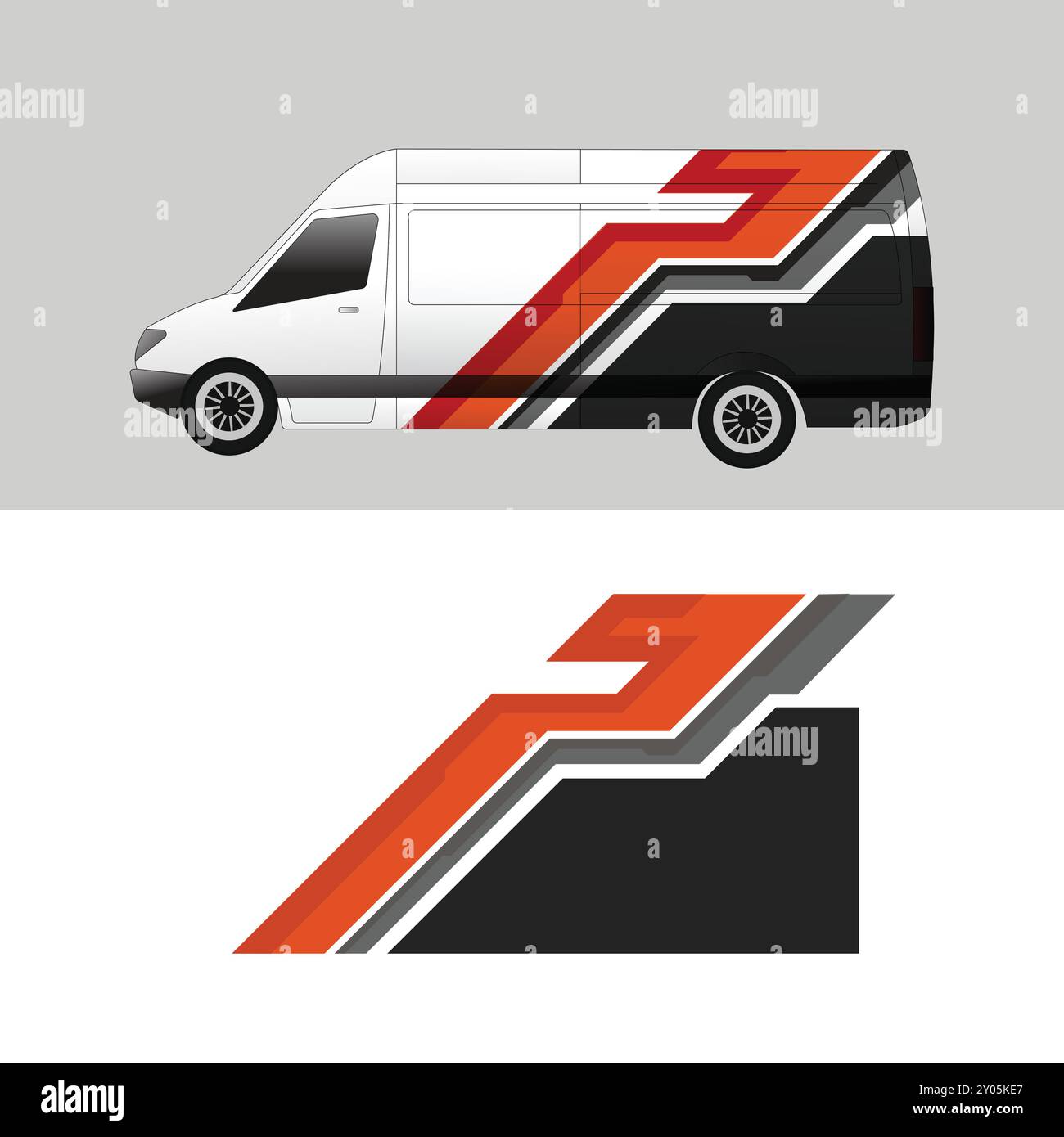 cargo van body wrap sticker design vector Stock Vector Image & Art - Alamy