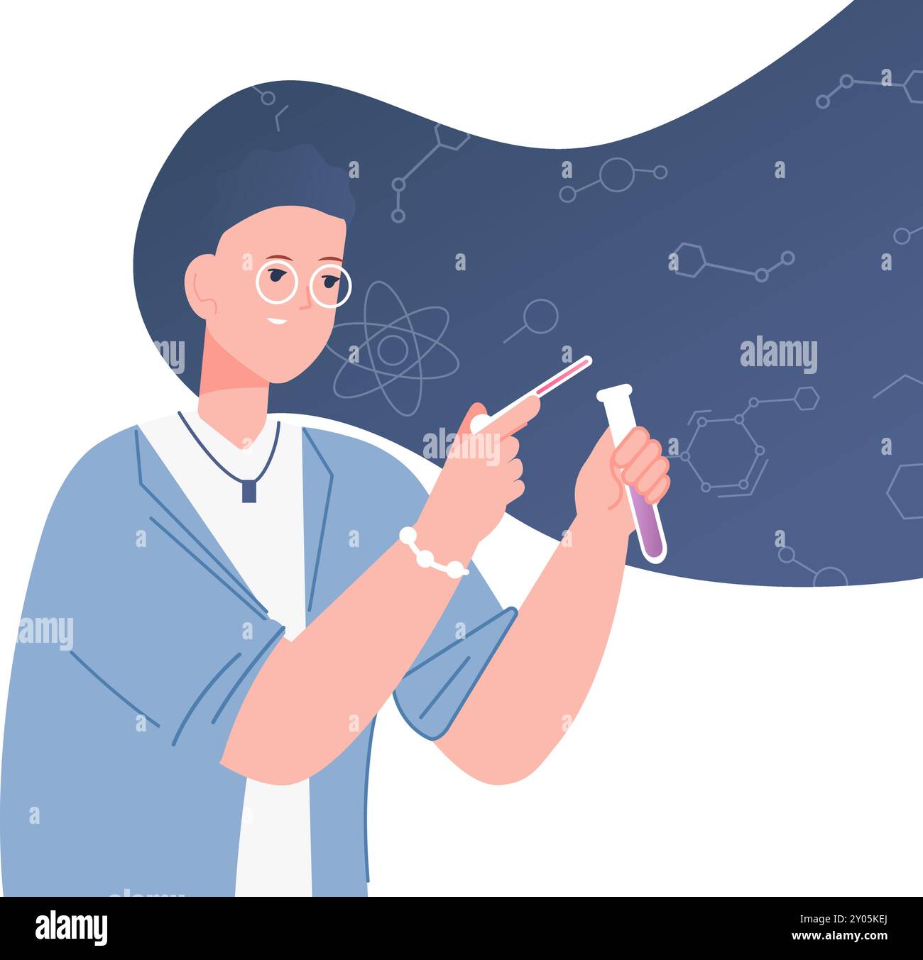 Female scientist character. Biology or medicine research icon isolated ...