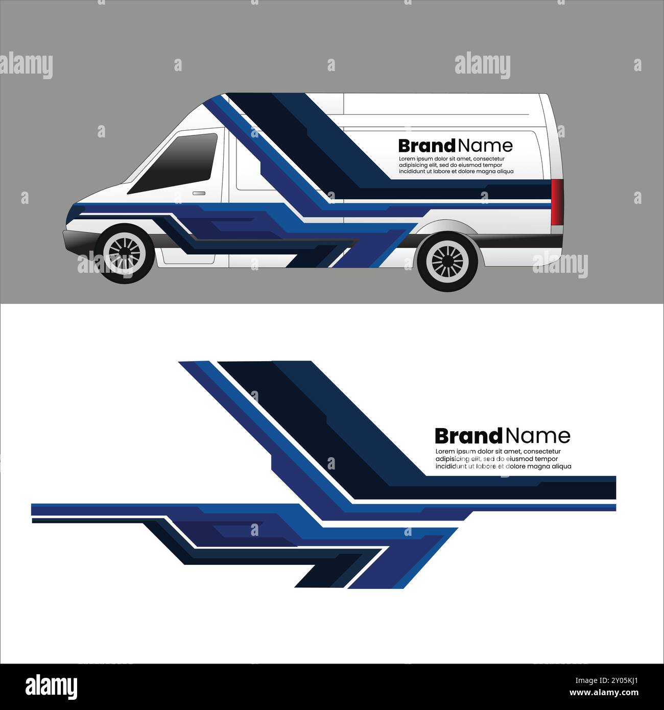 cargo van car body sticker design vector. freight forwarding company ...
