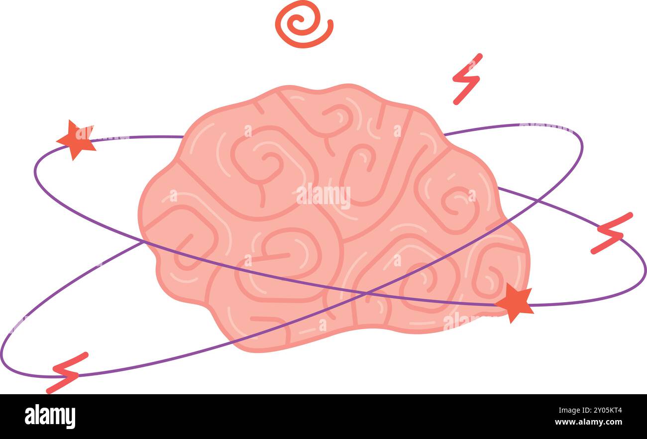 Chaotic mind color icon. Depression and mental problems isolated on ...