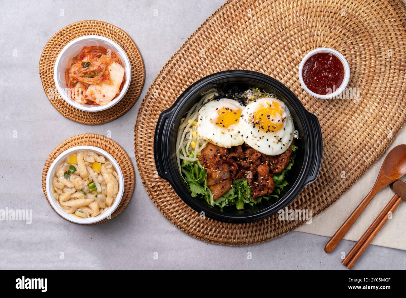 Korean food, bulgogi, bibimbap, beef, vegetables, eggs, side dishes ...