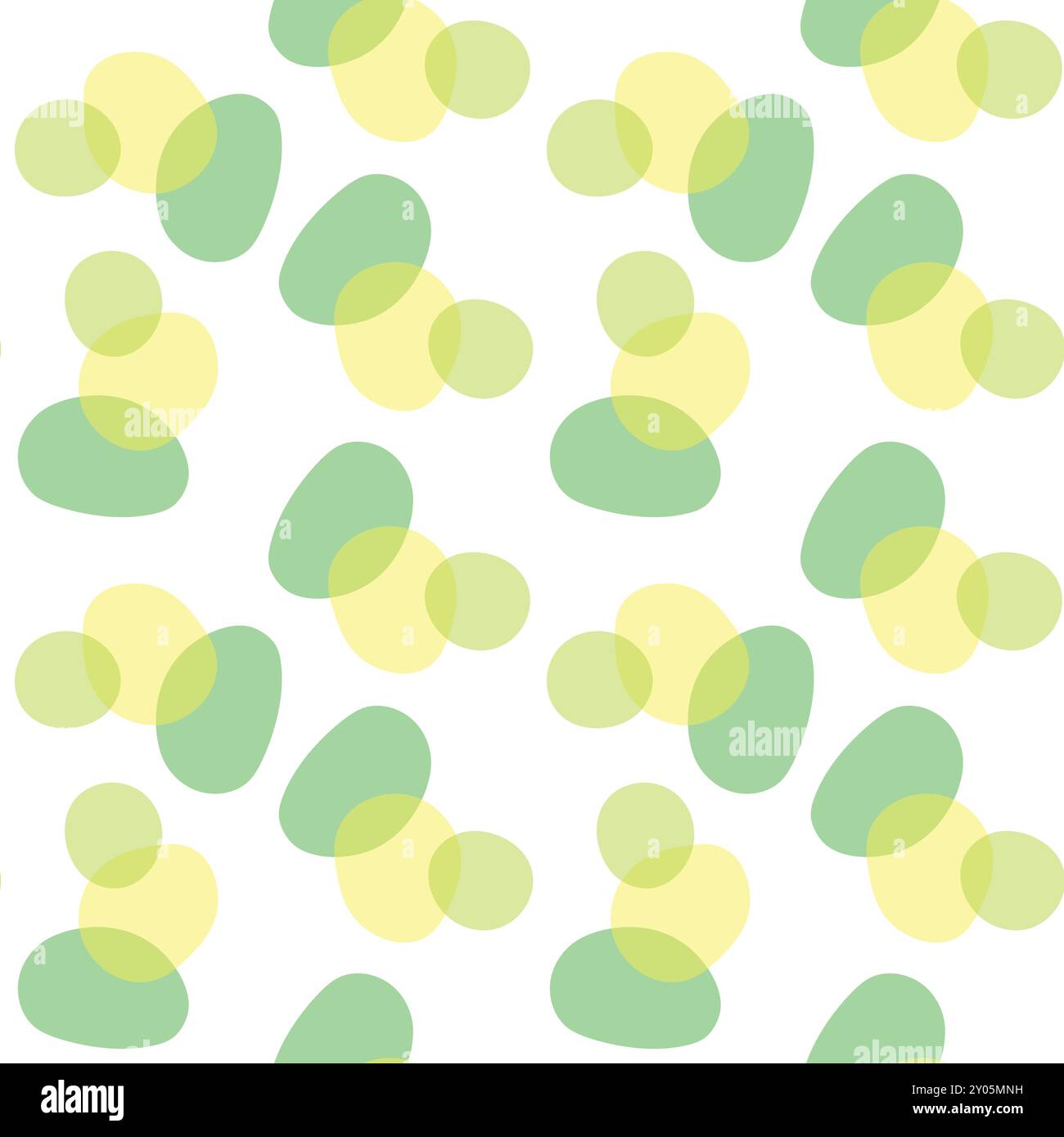 Abstract seamless pattern with overlapping organic shapes in soft green and yellow hues Stock ...
