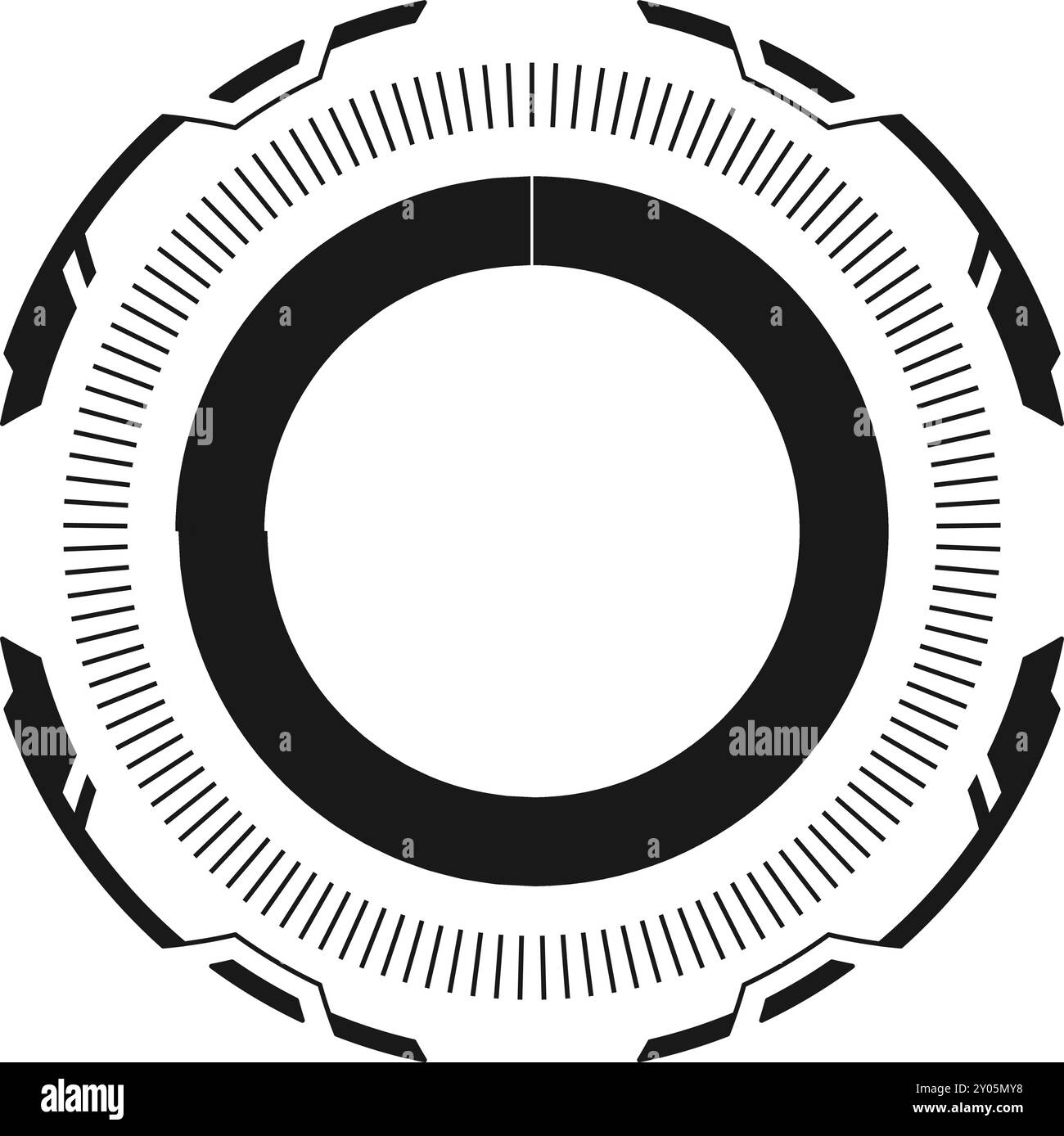Digital round hud element. Science fiction interface isolated on white ...