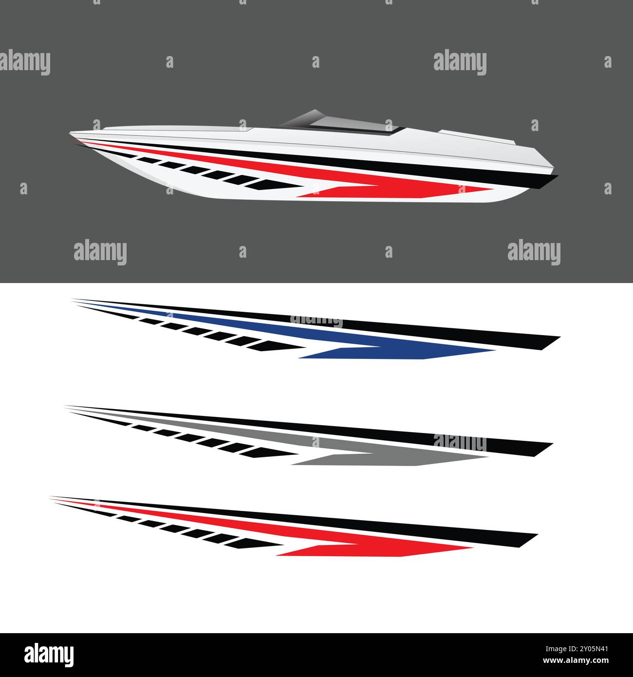 yacht ship wrapping sticker design vector. jet boat vinyl sticker Stock ...