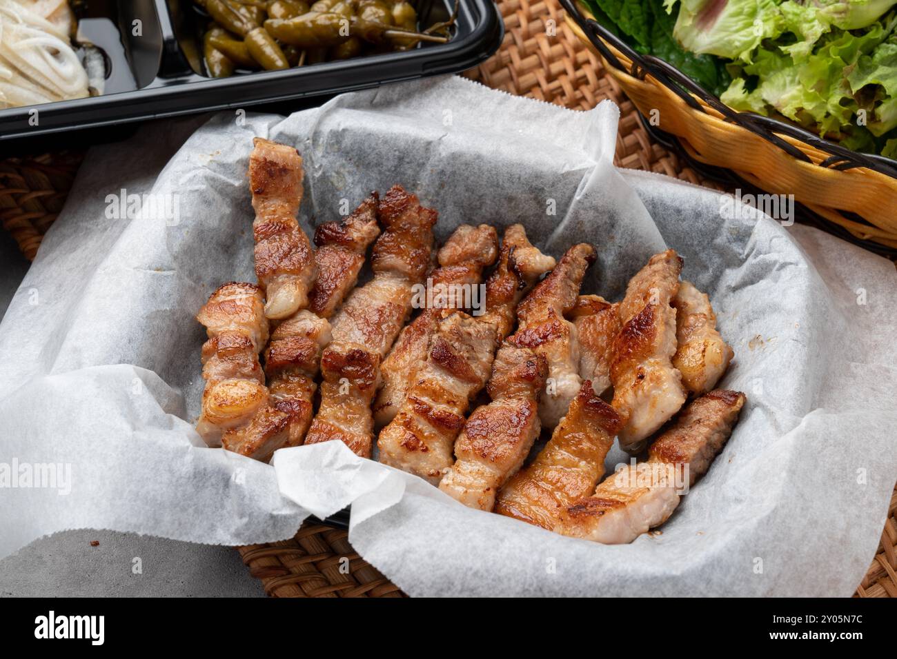 Samchi, fish, grilled, side dish, kimchi, perilla leaf, seasoned, beef ...