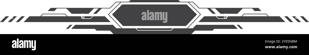 Digital frame template. Tech title black frame isolated on white ...