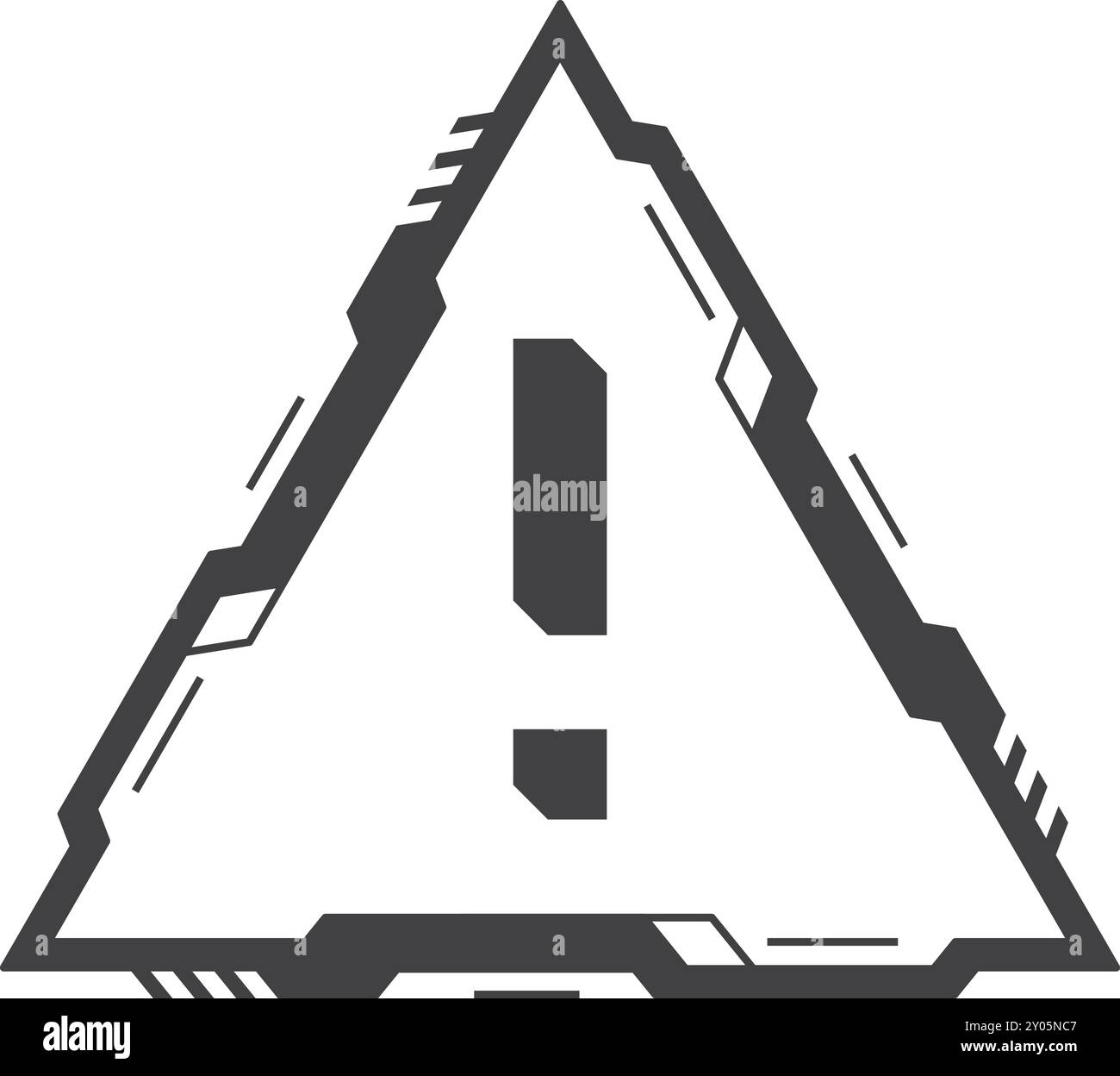 Caution sign interface element. Black alert symbol isolated on white ...