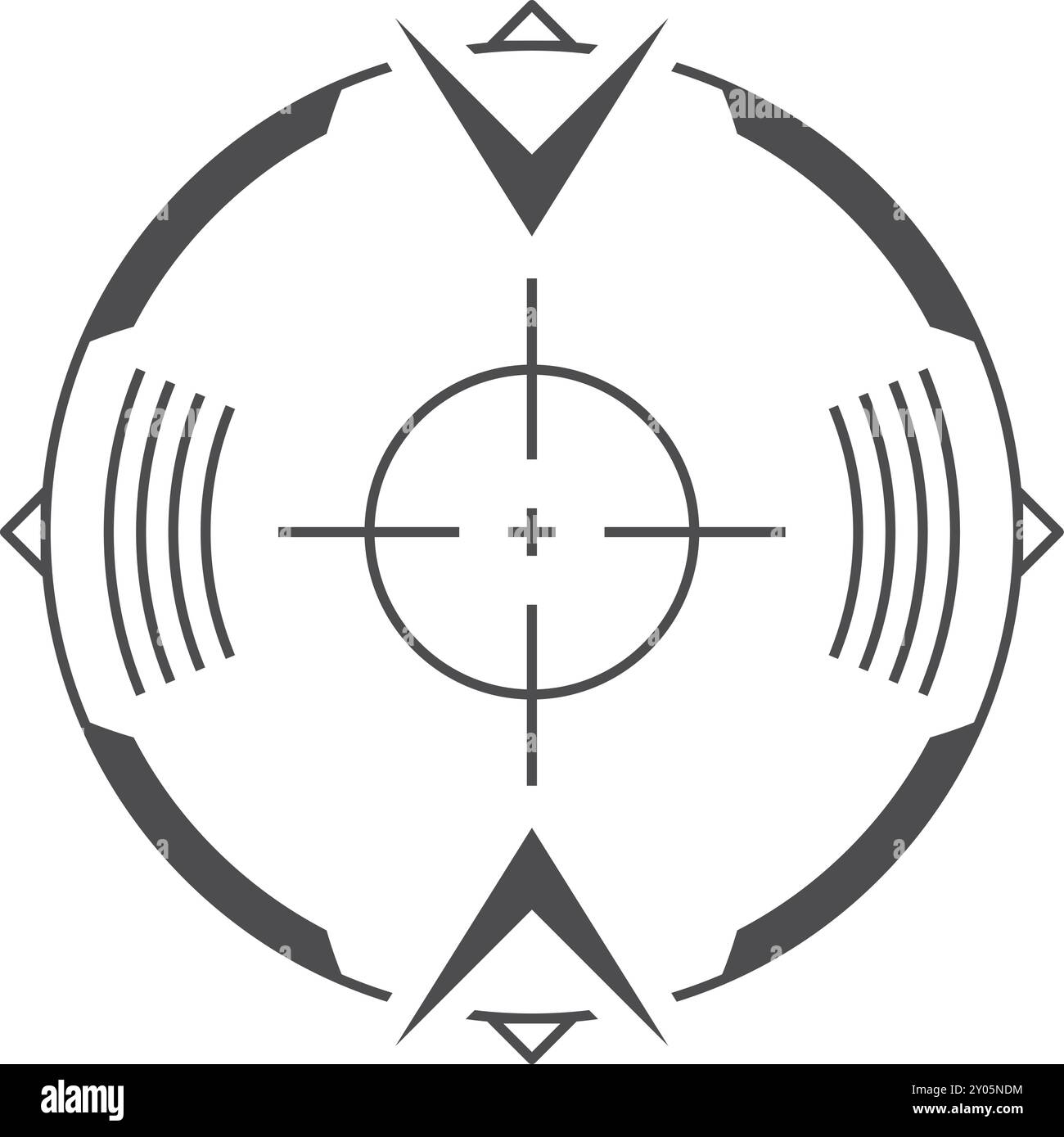 Aiming optical cursor. Center point round element isolated on white ...