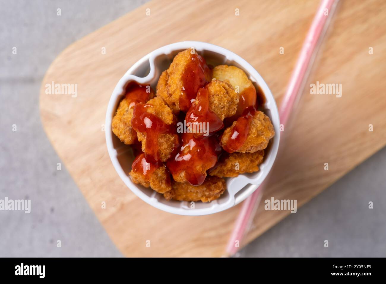 Chalsundae, sundae, rice tteokbokki, tteokbokki, cup rice, clear fish ...