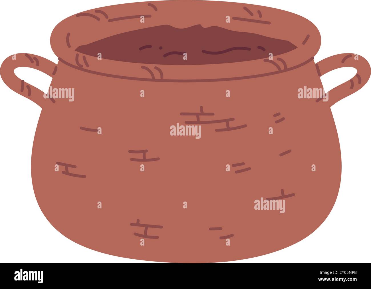 Pot with fresh soil color icon. Botanical dirt isolated on white ...