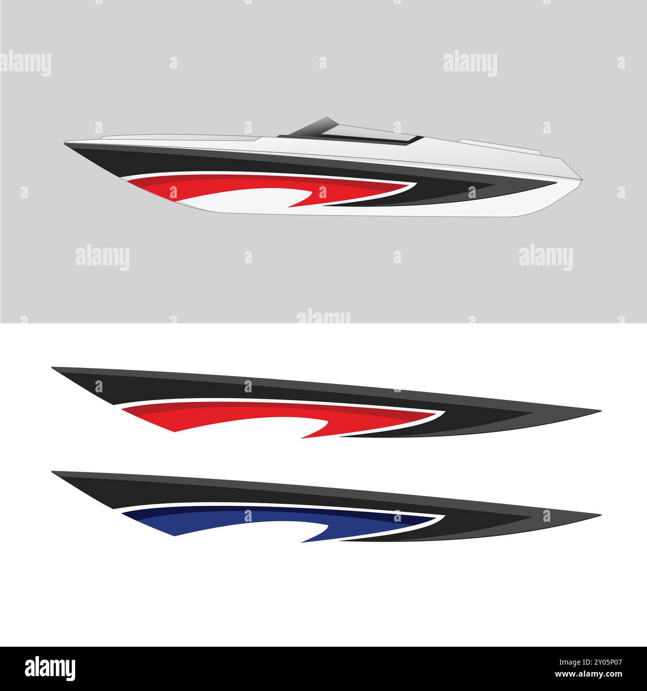 yacht ship wrapping sticker design vector. jet boat vinyl sticker Stock ...