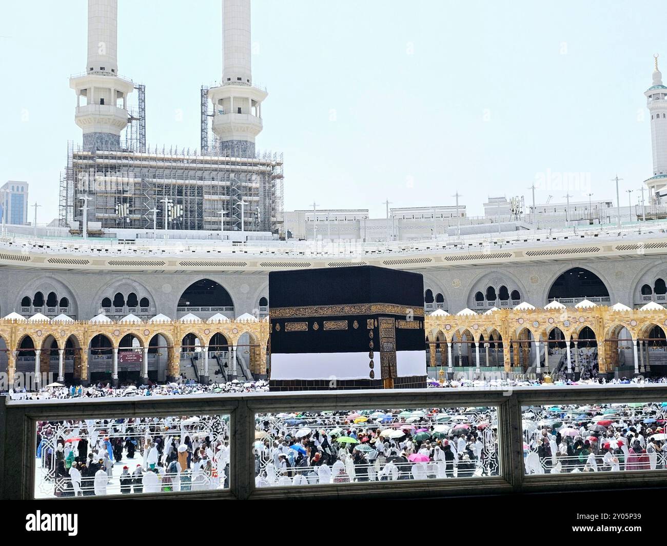 Mecca, Saudi Arabia, June 4 2024: Minarets and Kaaba in Hajj ...