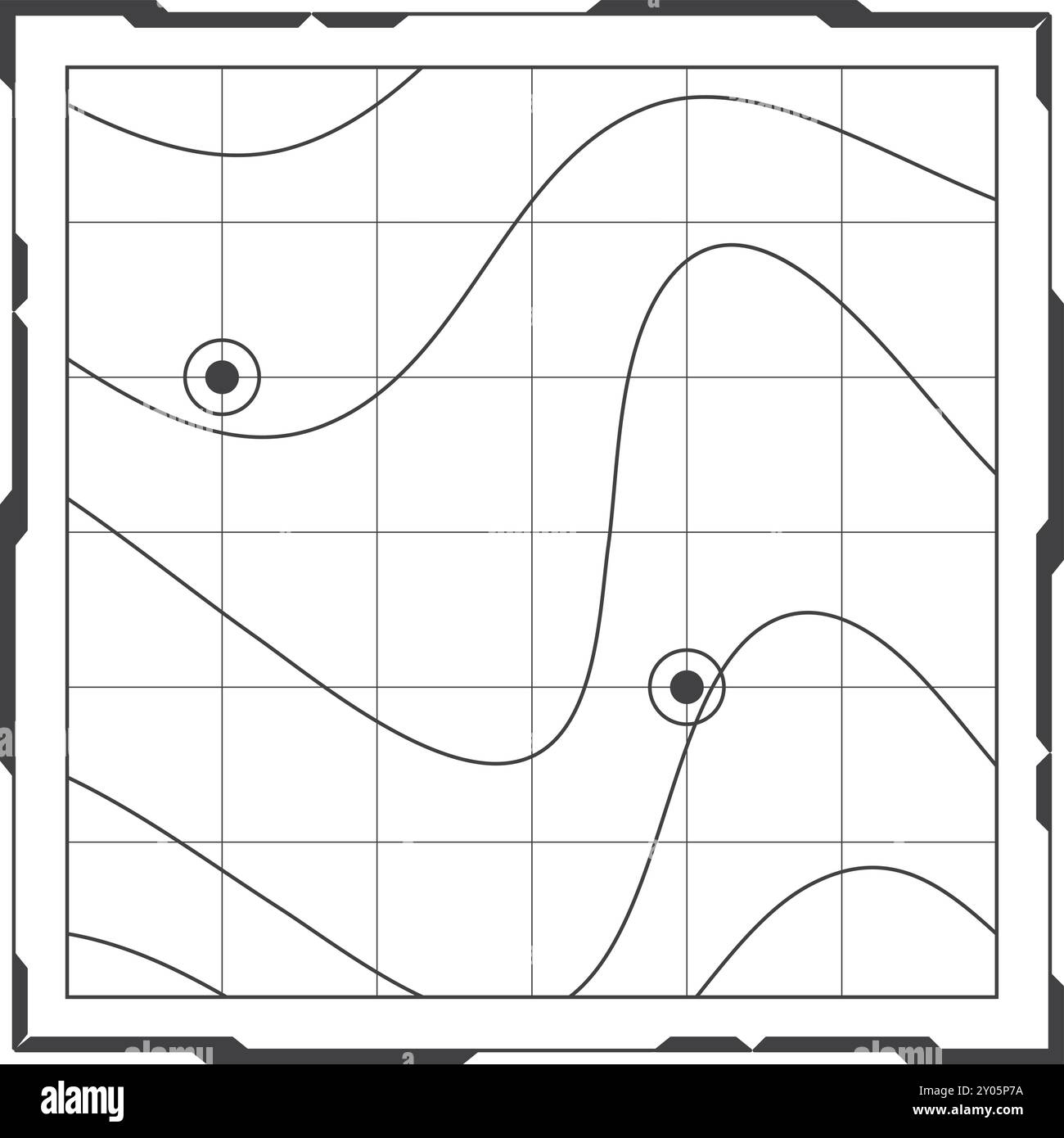 Topographic diagram interface element. Radar screen ui isolated on ...