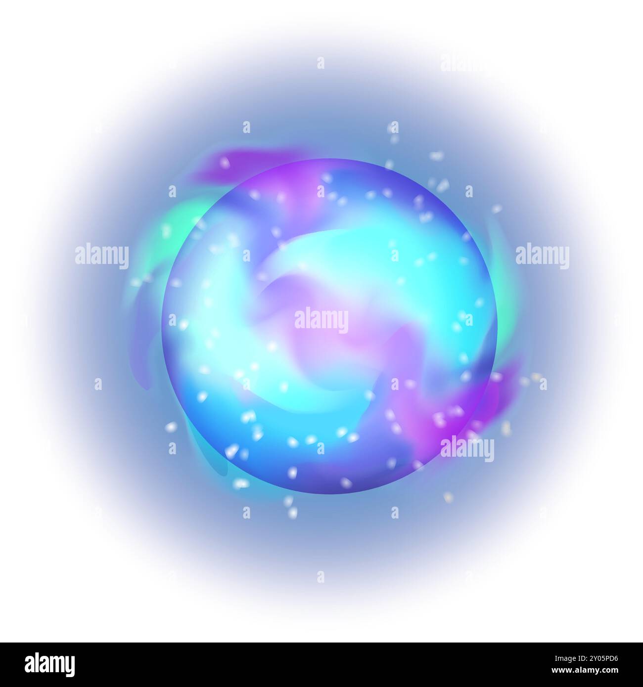 Fantasy orb. Magic light sphere. Glow bubble isolated on white background Stock Vector Image ...