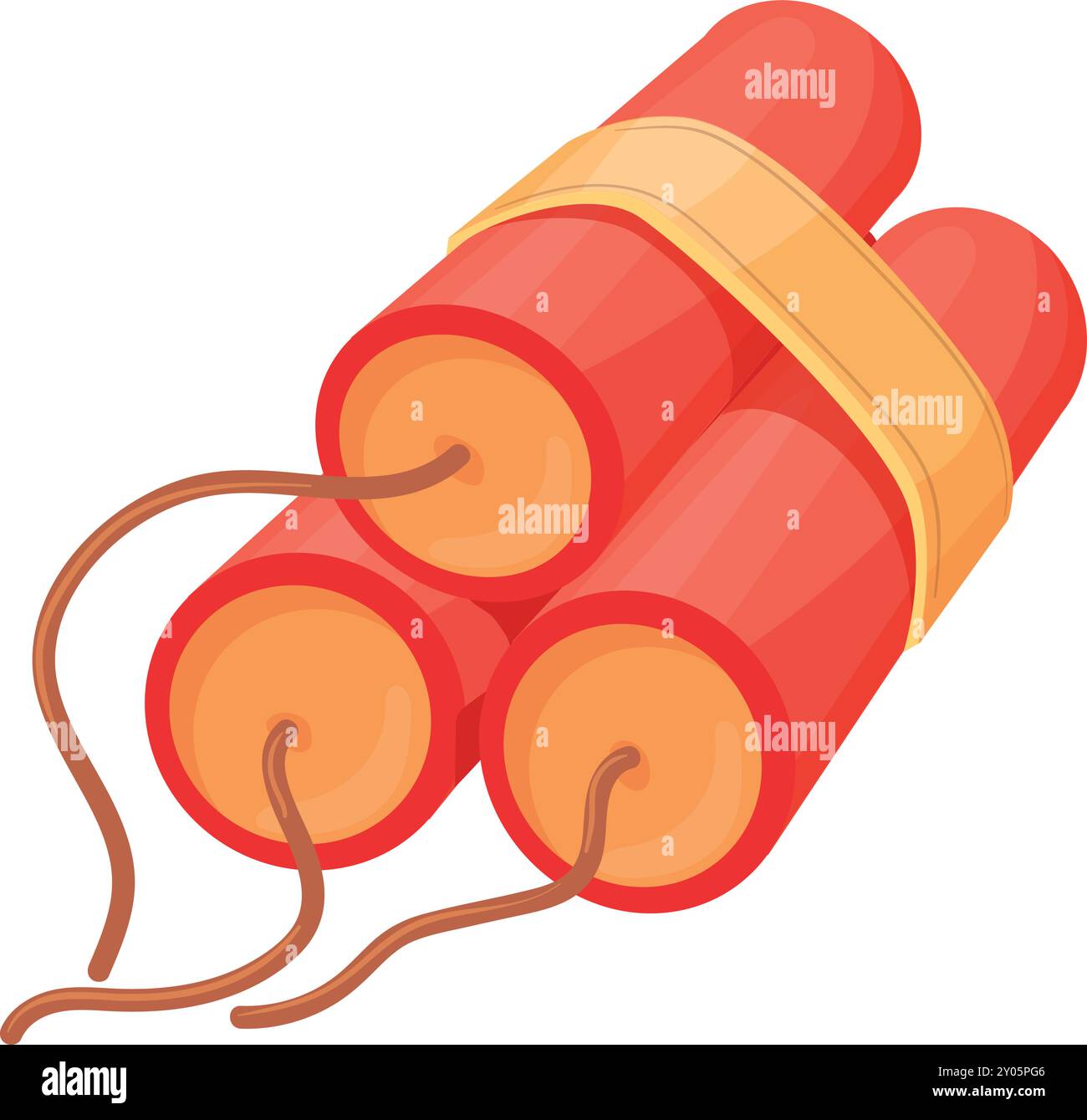 Dynamite cartoon icon. Red explosive firecrackers pile isolated on ...