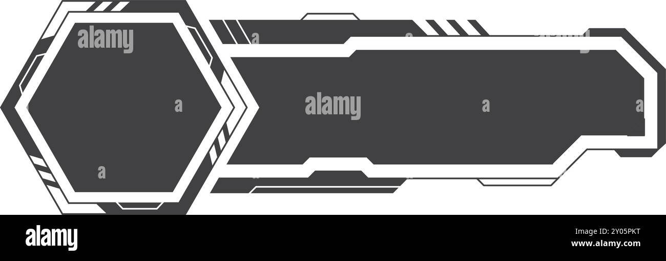 Black hud element. Info box for futuristic game isolated on white ...