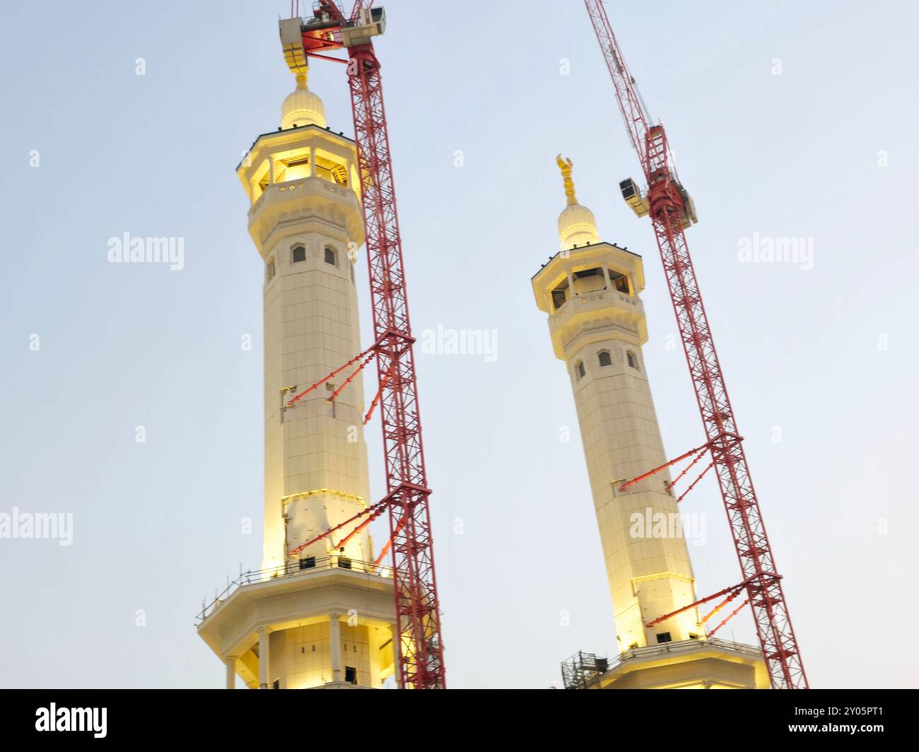 Mecca, Saudi Arabia, June 4 2024: Minarets of Al Masjid Al Haram mosque ...