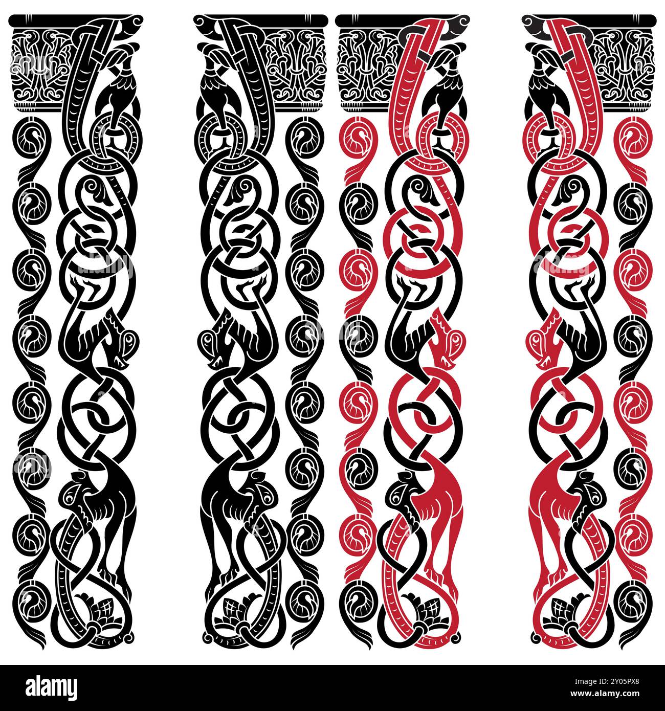 Viking Scandinavian design. Ancient decorative mythical animal in ...