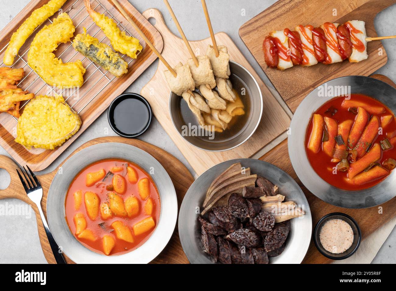 Soondae, Korean food, snack food, spicy rice cake, fried rice cake ...